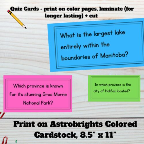 Canadian Geography Worksheets - Canadian Geography Trivia & Quiz Cards ...