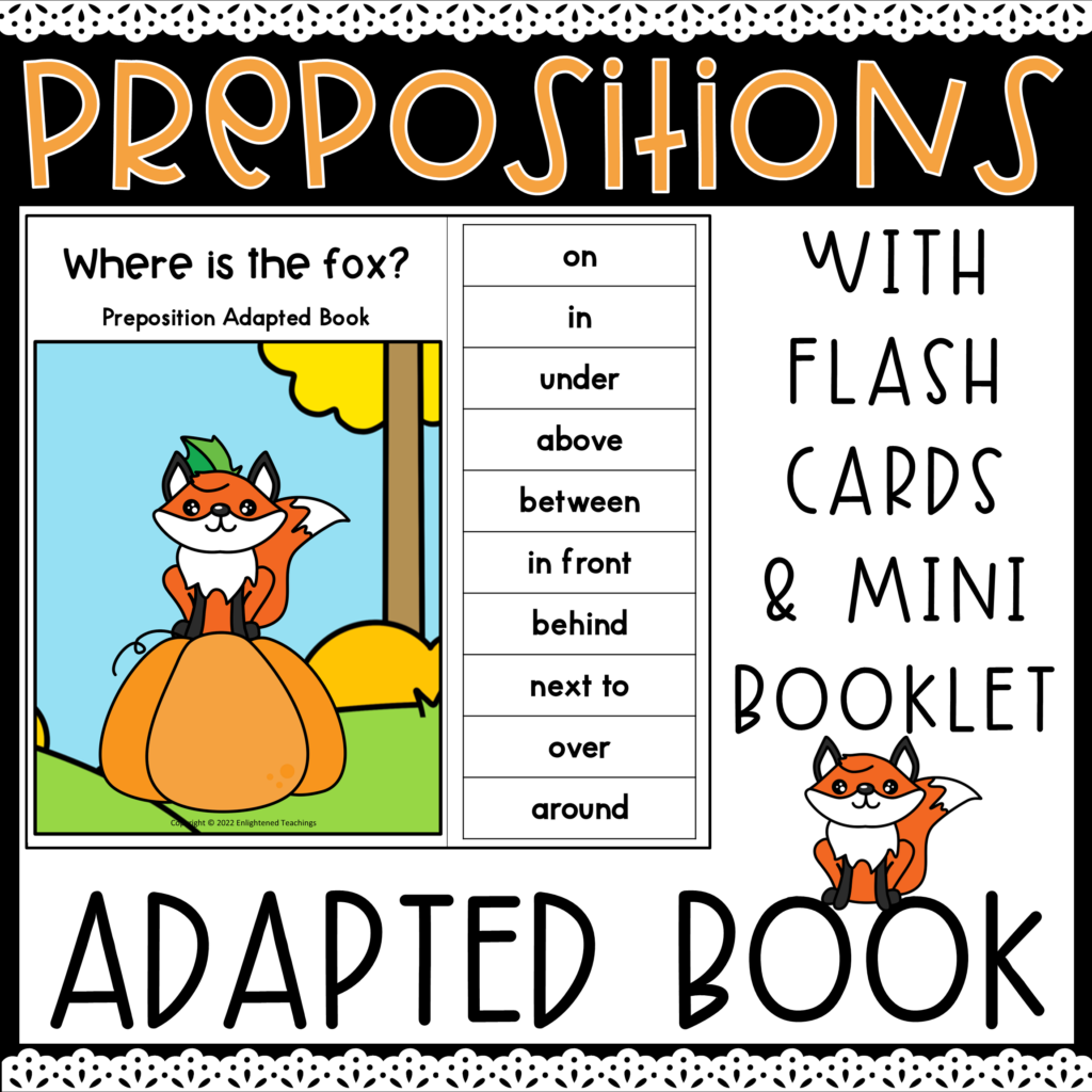 FOX Fall Prepositions Activity BUNDLE Adapted Book, Clip Cards ...
