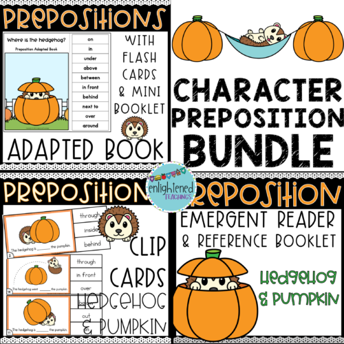HEDGEHOG Fall Prepositions Activity BUNDLE Adapted Book, Clip Cards ...