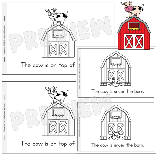 COW Farm Prepositions Activity BUNDLE Adapted Book, Clip Cards ...