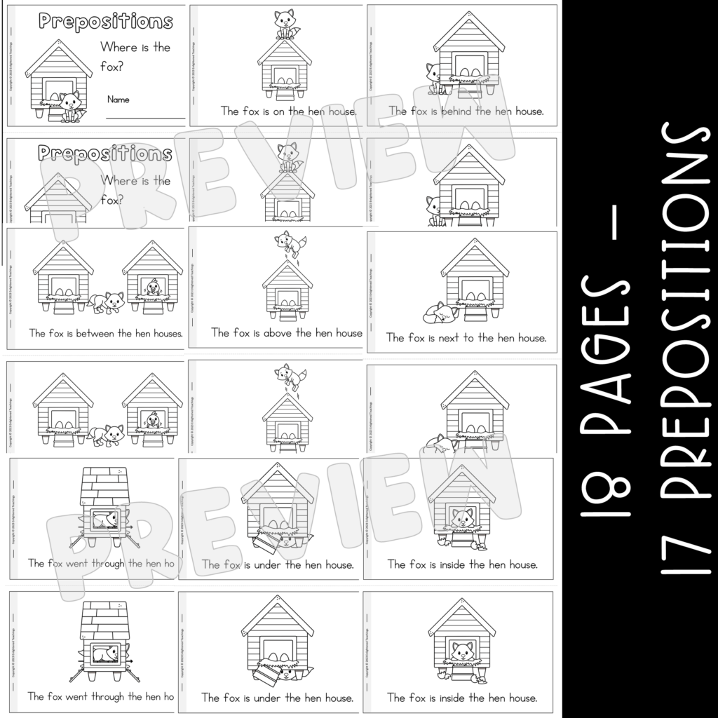 FOX Farm Prepositions Emergent Reader Reference Guide Farm Prepositions ...