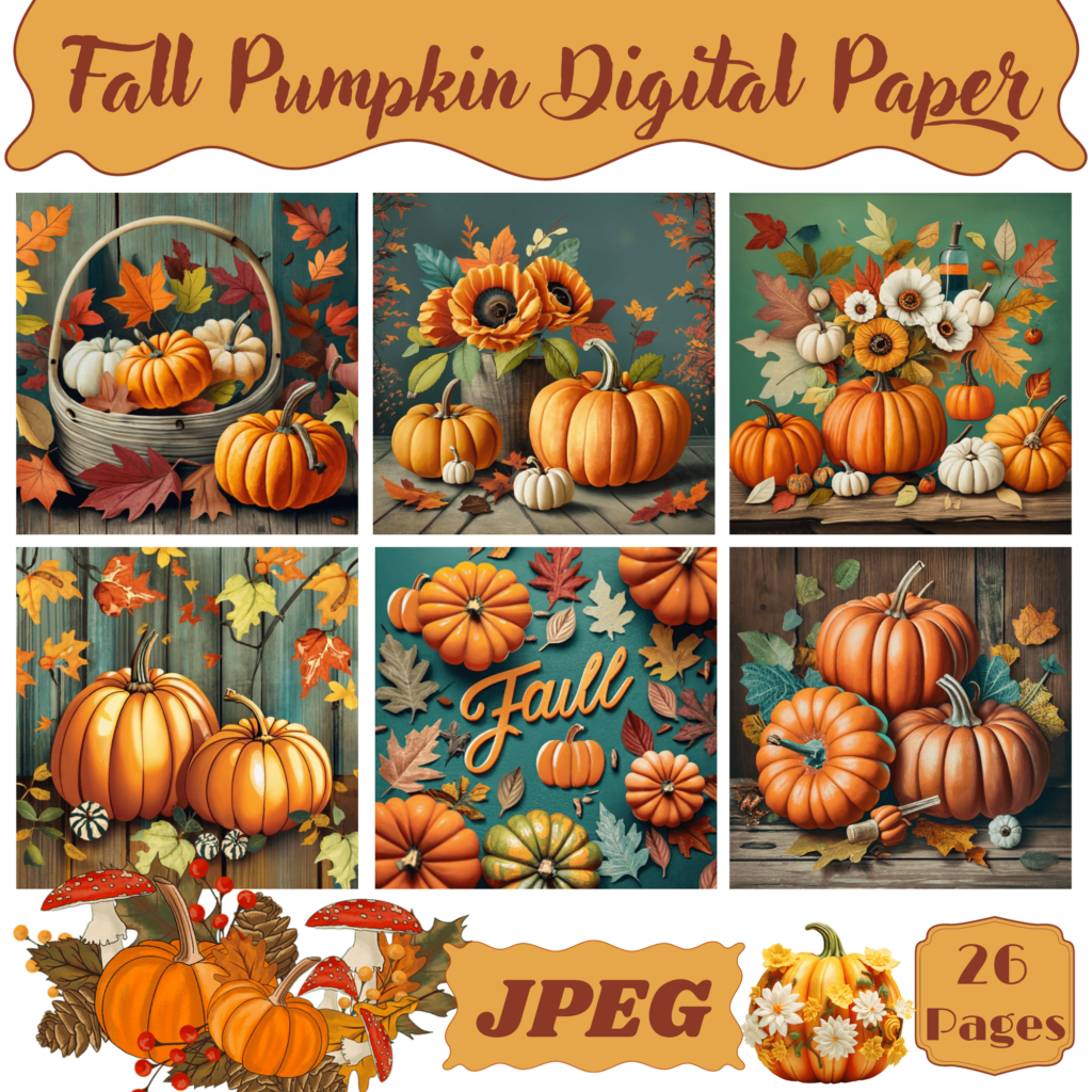 Fall Pumpkin Digital Paper | Made By Teachers