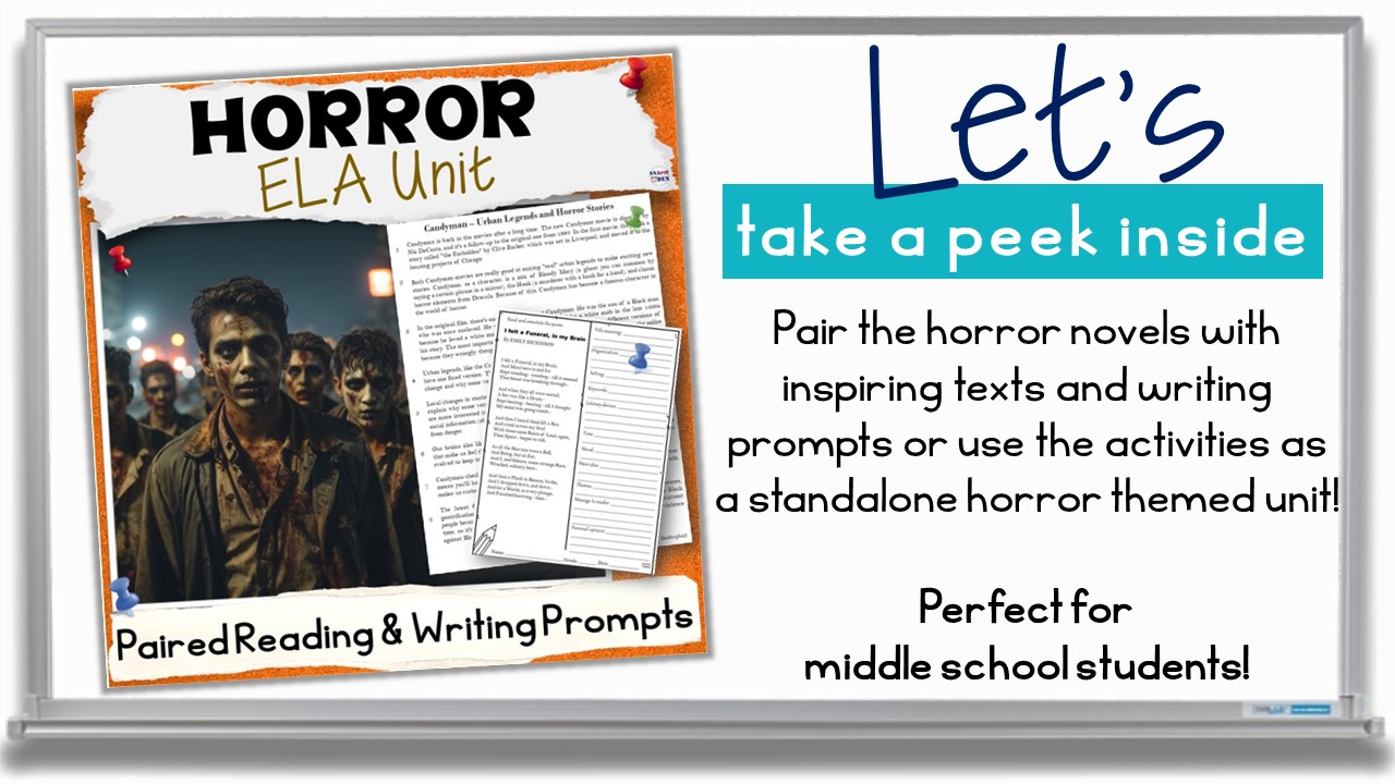 Horror Unit - Halloween Activities Bell Ringers, Paired Reading ...