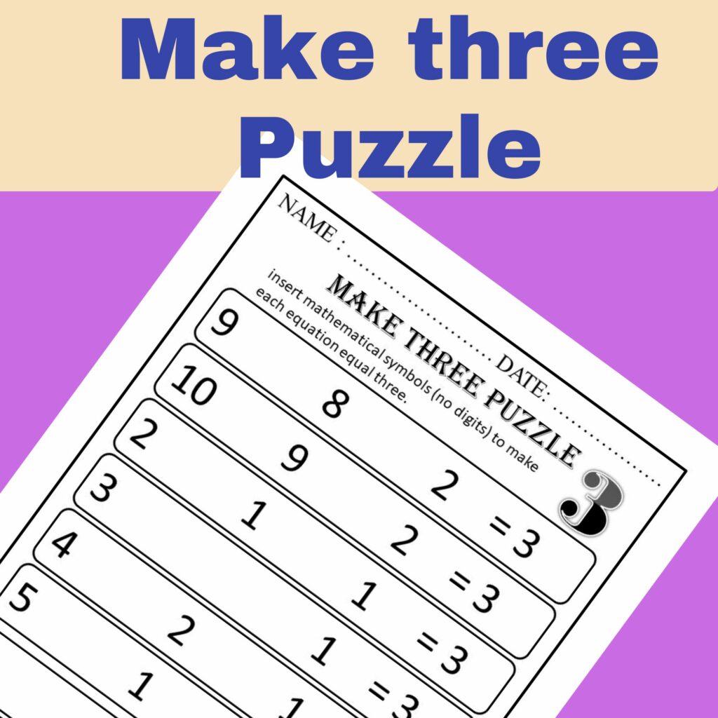 Make Three Puzzle/Number Challenge | Made By Teachers