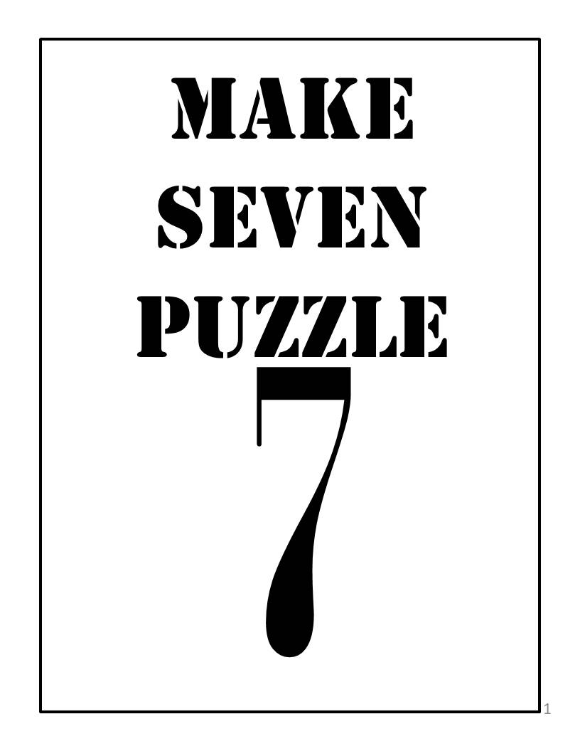Make Seven Puzzle/Number Challenge | Made By Teachers