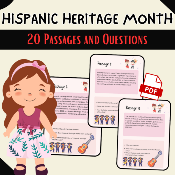 Hispanic Heritage Month Nonfiction Reading Comprehension Passages and ...
