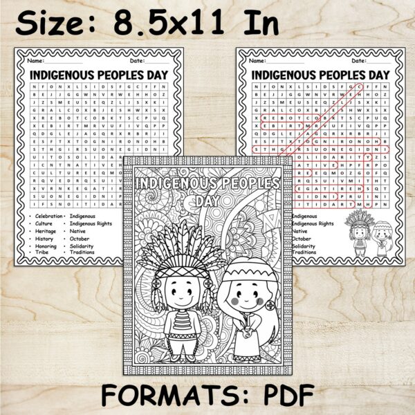 Indigenous Peoples Day Activities Word Search Coloring Page Worksheets ...