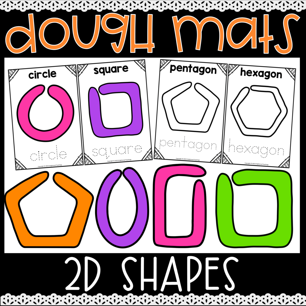 2D Shape Play Dough Mats Fine Motor Skills, Shape Playdough Mats ...
