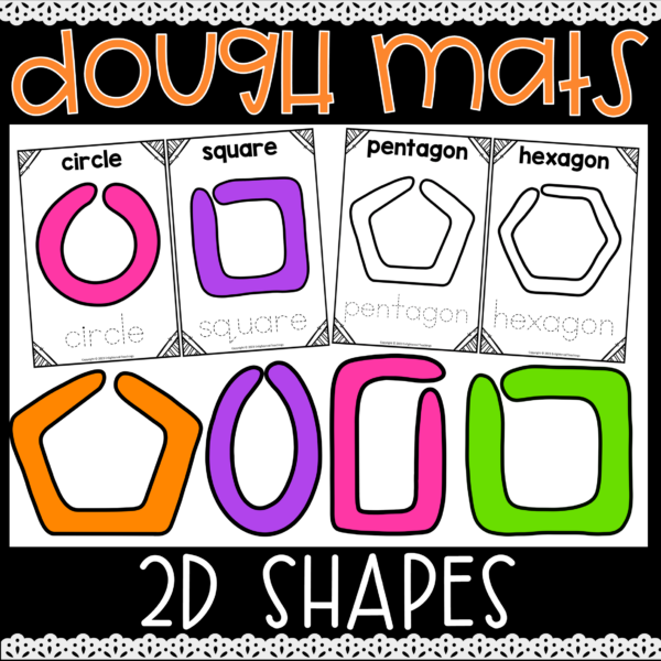 2D Shape Play Dough Mats Fine Motor Skills, Shape Playdough Mats ...
