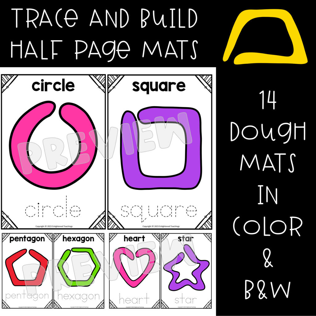 2D Shape Play Dough Mats Fine Motor Skills, Shape Playdough Mats ...