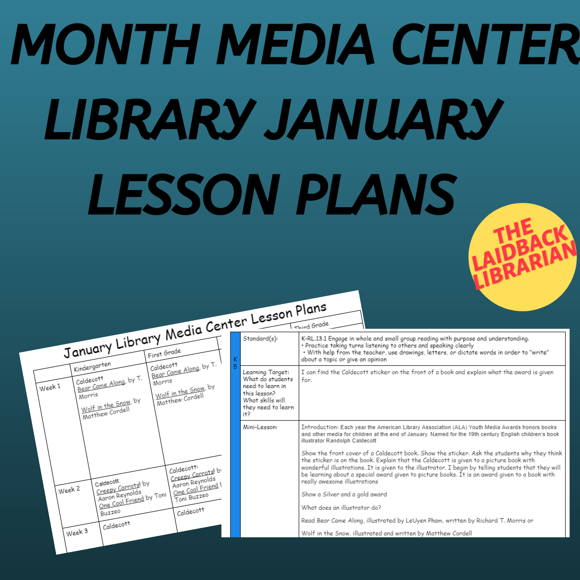 Month December Winter Library Media Specialist 3 weeks of Lesson Plans ...