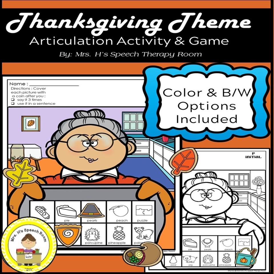 No Prep Speech Therapy Thanksgiving Open-Ended Dot Marker Pages Fine ...