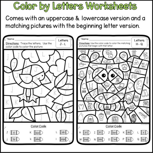Fall Coloring Pages - Color by Letter - Made By Teachers