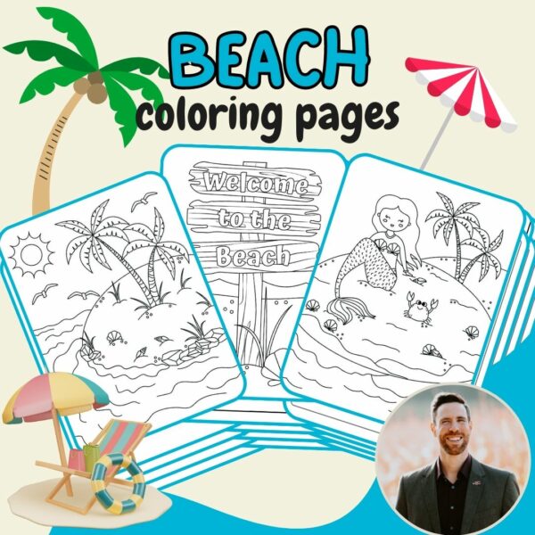 BEACH COLORING PAGES | Fun and Relaxing Coloring Pages for Kids of All ...