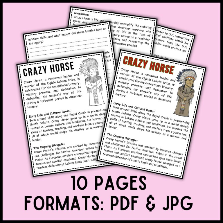 Crazy Horse Reading Comprehension Passage & Questions - Native American ...