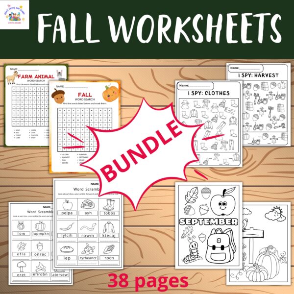 Fall Fun Worksheets BUNDLE / Autumn Activities for Kids / Printable ...