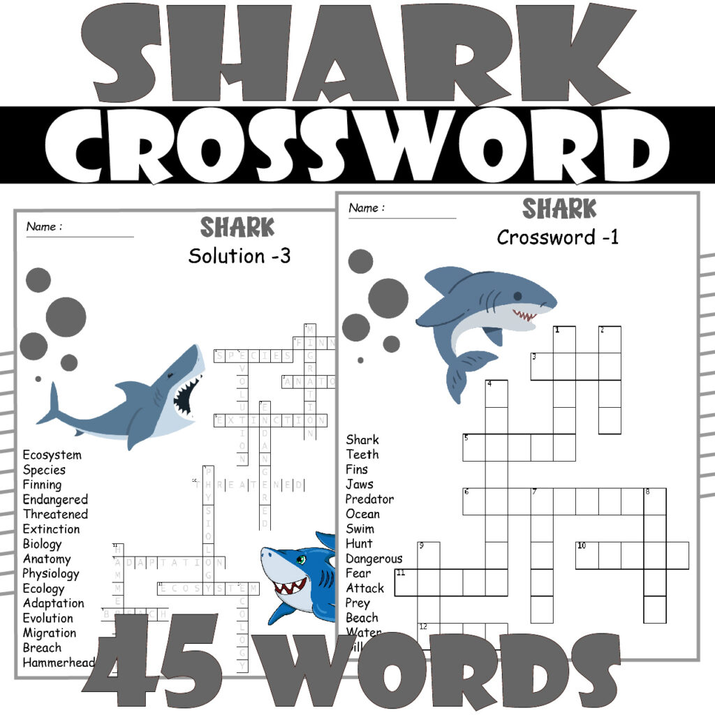 SHARK Crossword Puzzle , All about SHARK Crossword Activities - Made By ...
