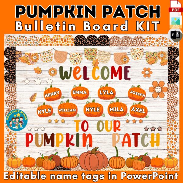 Groovy Fall Bulletin Board Kit / Retro Fall Decor / Pumpkin Patch ...