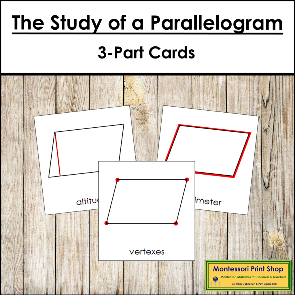 The Study of a Parallelogram 3-Part Cards - Montessori Elementary ...