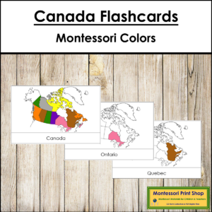 Provinces and Territories of Canada Flashcards (Montessori color-code ...