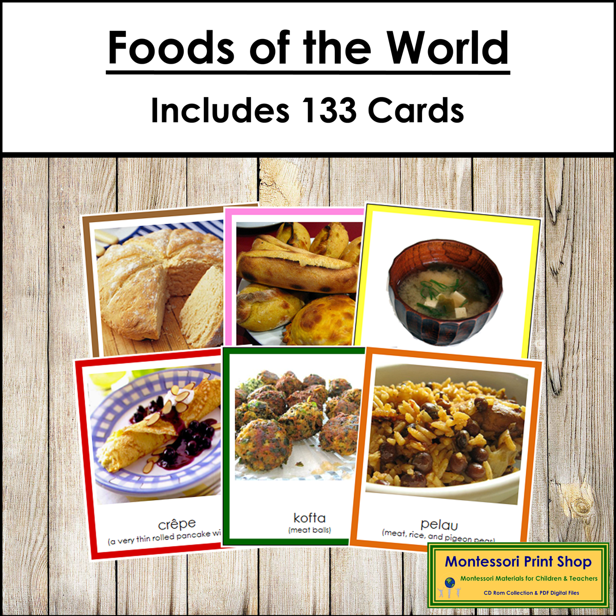 Foods of the World Bundle (color borders) - Montessori Geography | Made ...