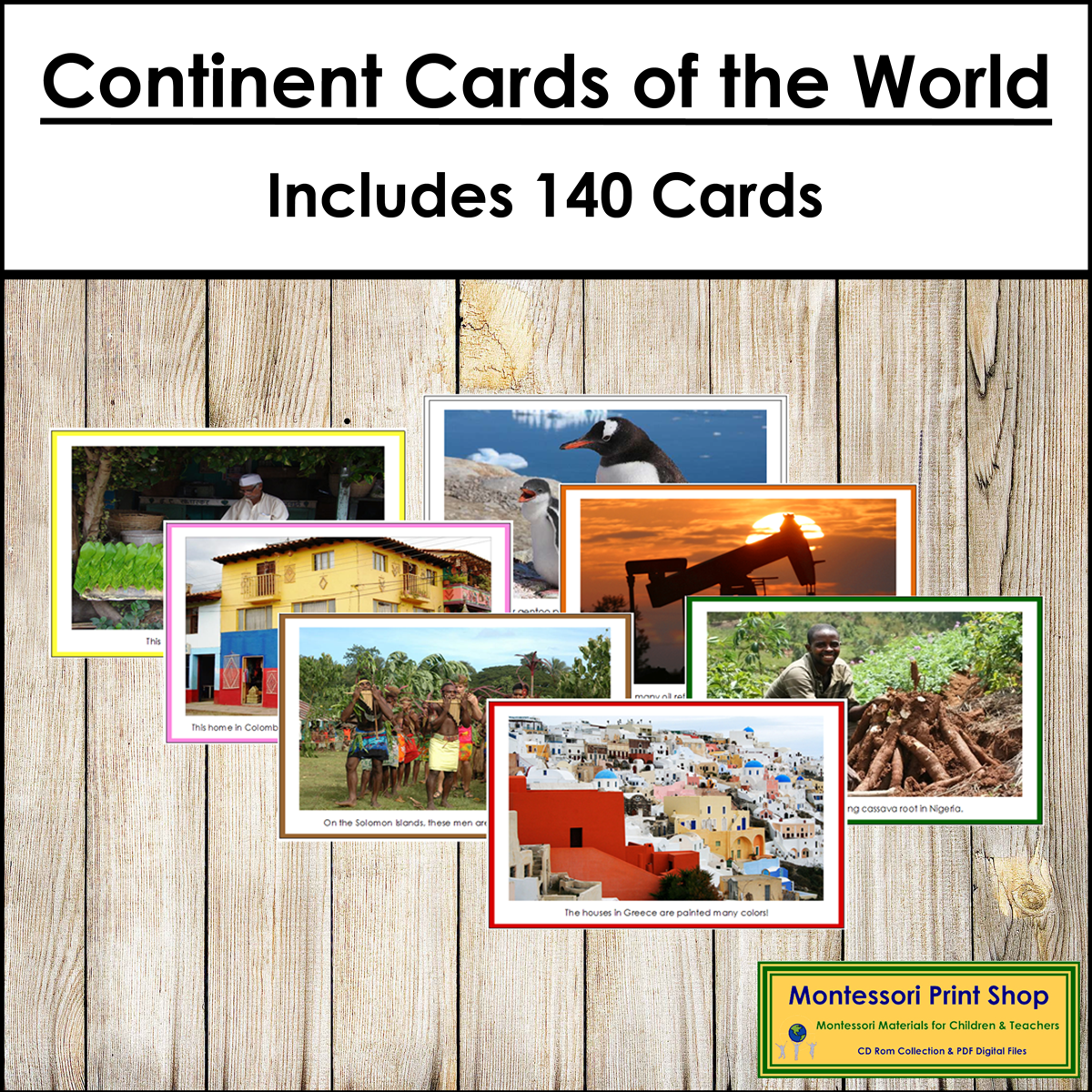 Continent Cards of the World Bundle (color borders) - Montessori ...