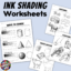 Ink Shading Worksheets to Practice Stippling, Hatching, and Cross ...