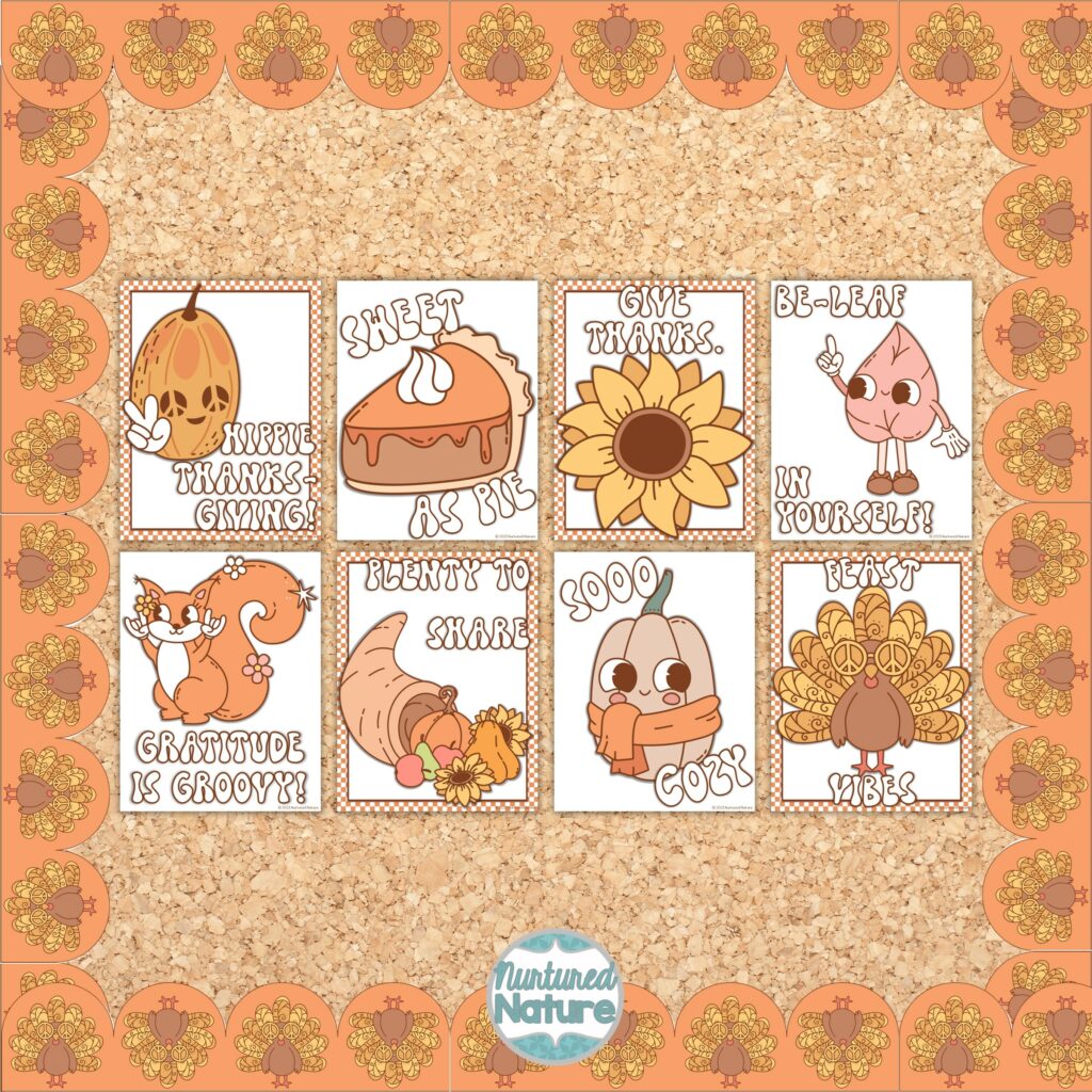 Thanksgiving Bulletin Board Bundle - Retro Classroom Decor - Printable ...