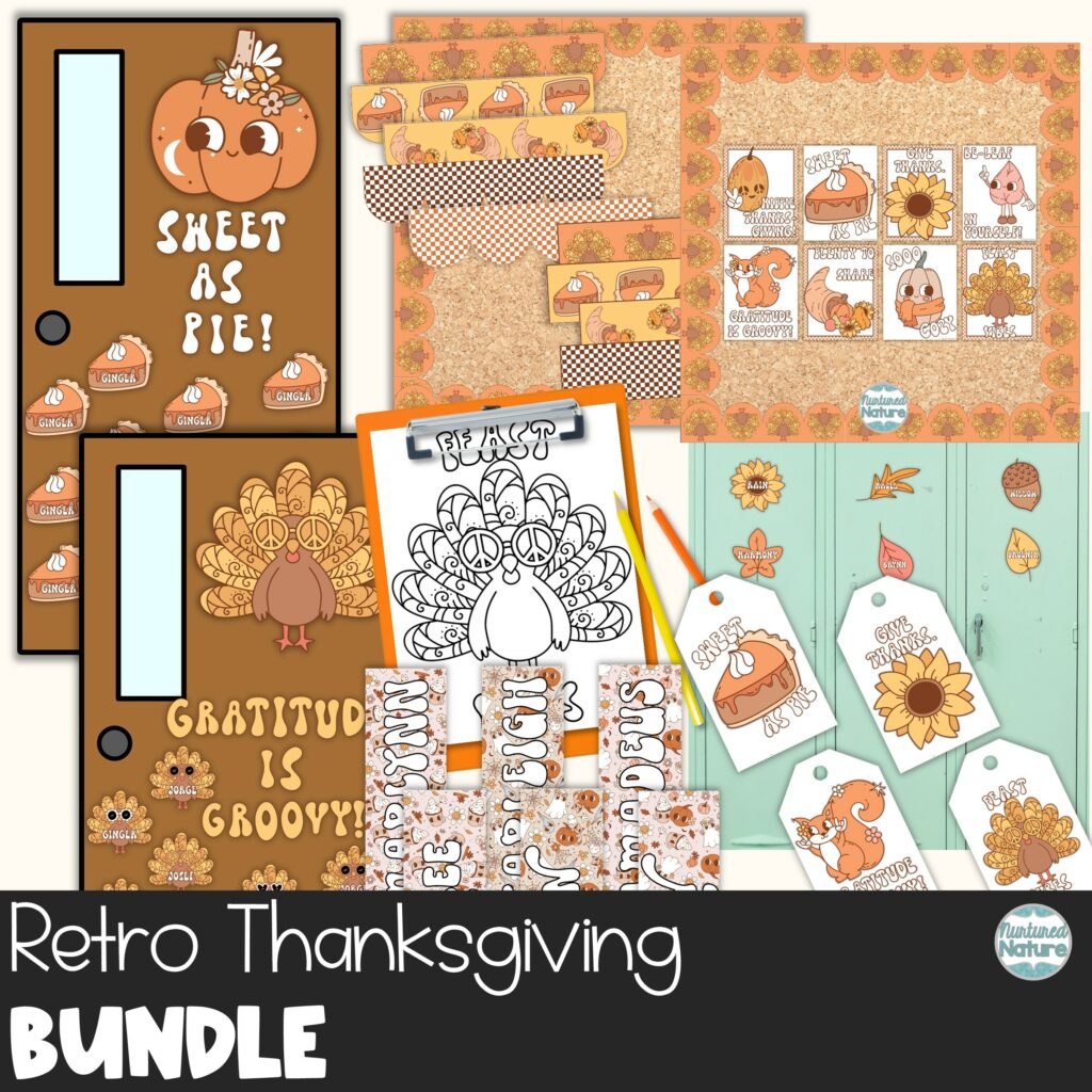 Retro Thanksgiving Classroom Decor and Activities Bundle | Made By Teachers