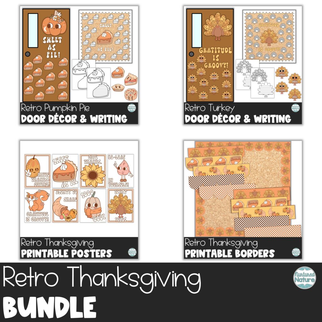 Retro Thanksgiving Classroom Decor and Activities Bundle | Made By Teachers