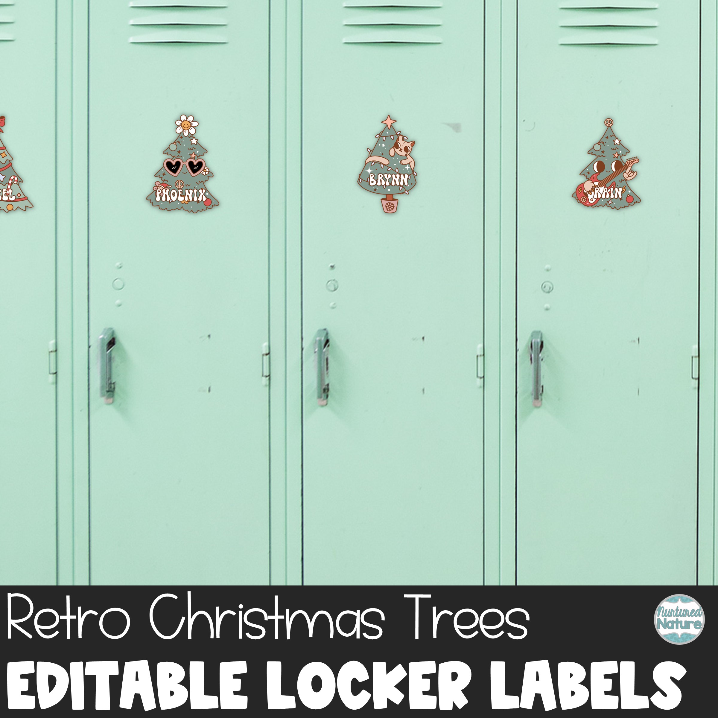 Retro Winter Name Tags - Polar Bears - Editable Locker Labels or Cubby ...