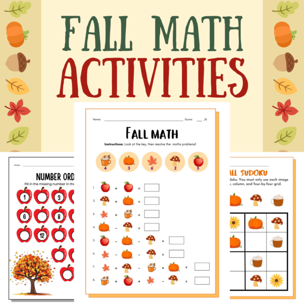 1st Grade Fall Math Activities: Sudoku, Addition, Subtraction, and More ...