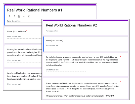 7th Math 7.N.2.3 Real World Rational Numbers (Paper and Digital ...