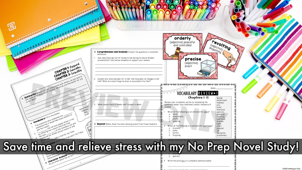 No Talking Novel Study Unit | Made By Teachers
