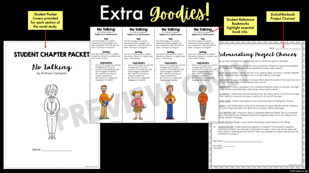 No Talking Novel Study Unit - Made By Teachers