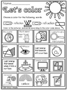 Light reflection or refraction color sort - Made By Teachers