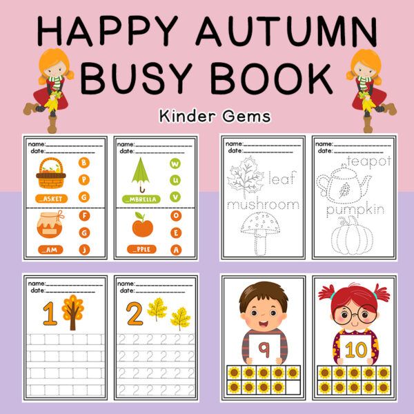 Happy Autumn Activity Book | Fall Busy Book | Preschool | Kindergarten ...