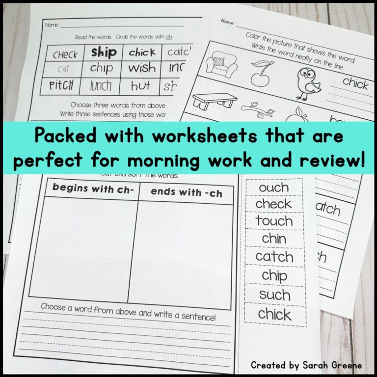 CH Digraph Worksheets, Centers, Craft, and More - Made By Teachers