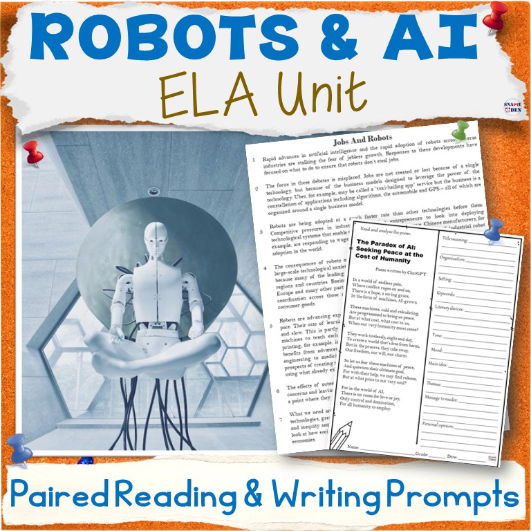 Robots and AI Unit - Bell Ringers, Paired Reading, Writing Prompts ...