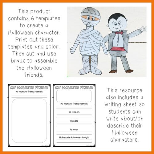 Halloween Craft | Build your own monster | Halloween Writing Activity ...