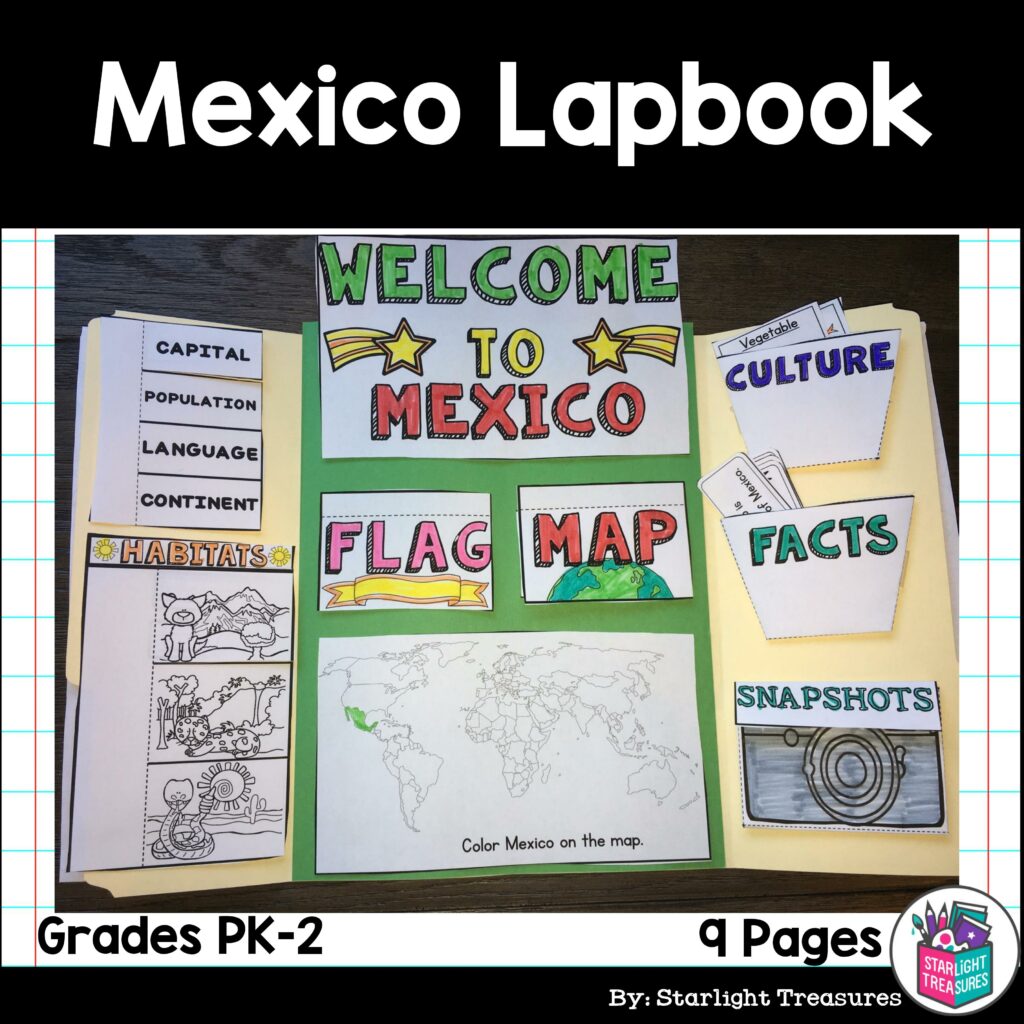 Mexico Lapbook for Early Learners - A Country Study - Made By Teachers