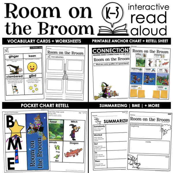 Room on the Broom Interactive Read Aloud Activities + Halloween Craft ...