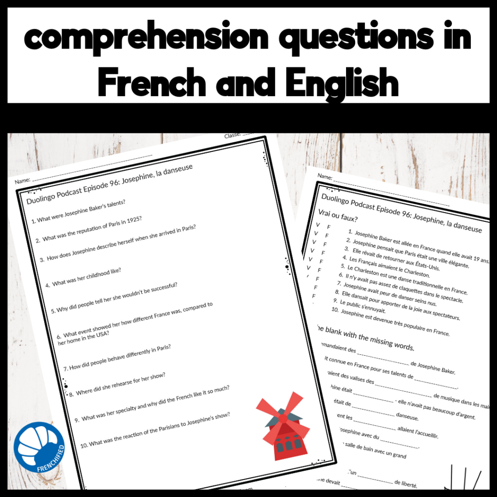 Activities for French Duolingo Podcast Episode 96: Josephine, la ...