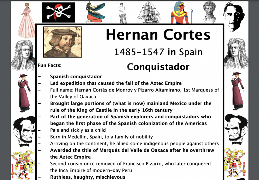 Hernan Cortes PACKET & ACTIVITIES, Important Historical Figures Series ...
