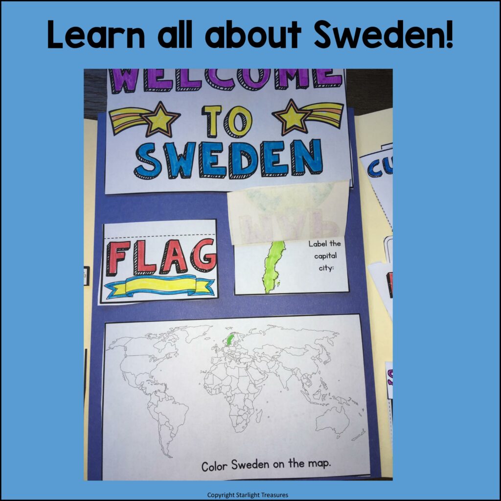 Sweden Lapbook for Early Learners - A Country Study - Made By Teachers