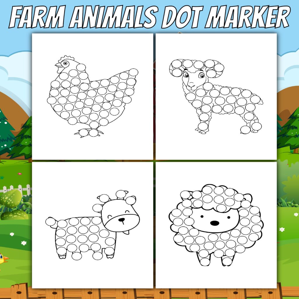 Farm Animals Dot Marker Activity Book : Farm Animals Dot Marker ...