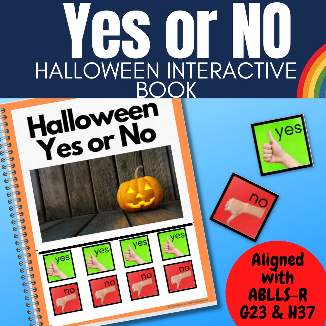 Interactive Fall Halloween Book to Teach Yes No Aligned with ABLLS-R ...