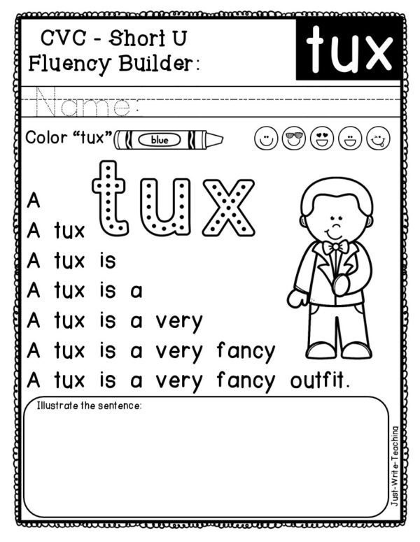 Reading Fluency Builders - CVC Short U - FREEBIE - Made By Teachers