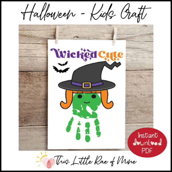 Wicked Cute - Witch - Happy Halloween - handprint - October - printable ...
