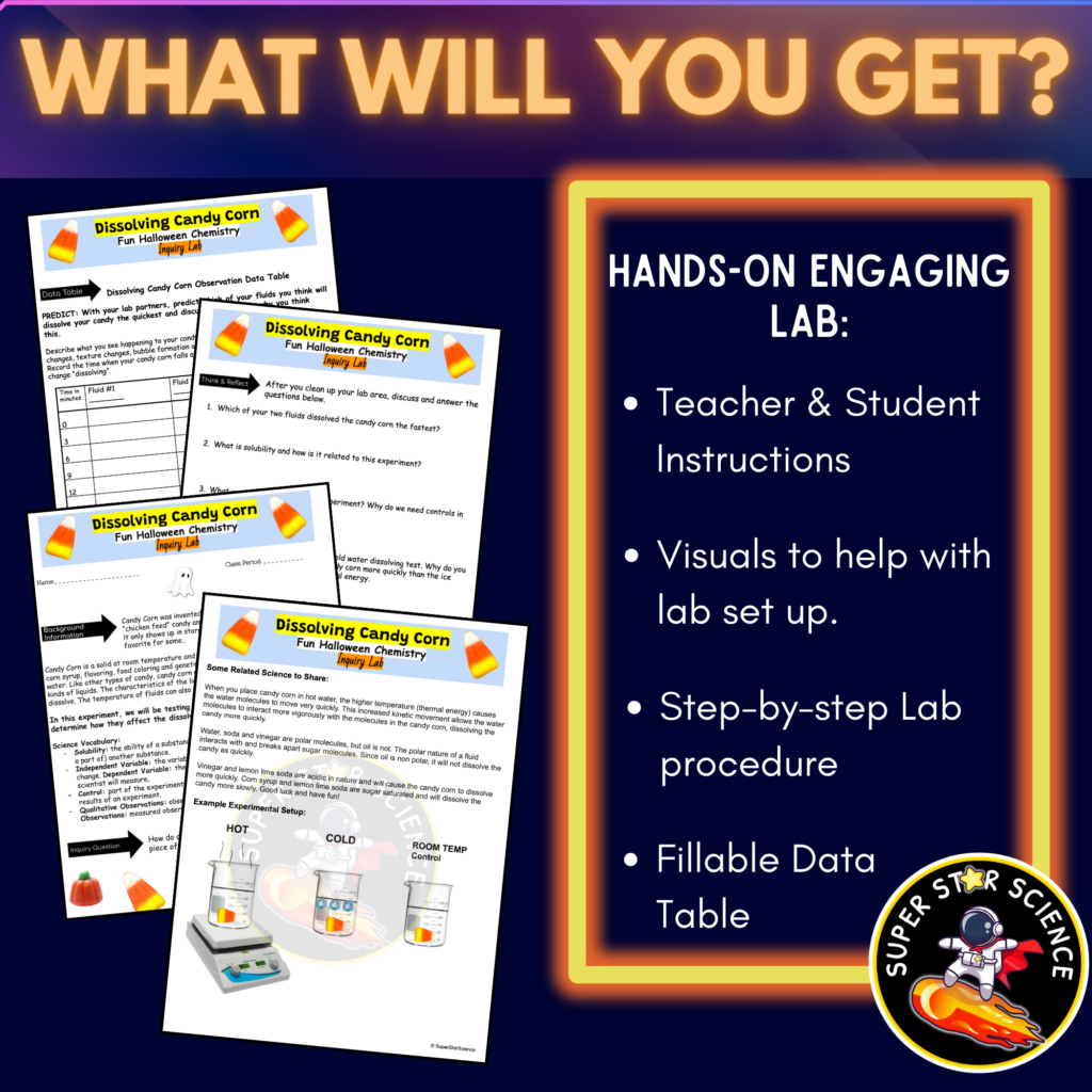 Halloween STEM Activity - Candy Corn Dissolving Lab Hands On Chemistry ...